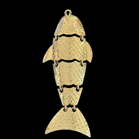 Unbranded | Jewelry | 35 Large Articulating Scaled Fish Pendant Gold ...